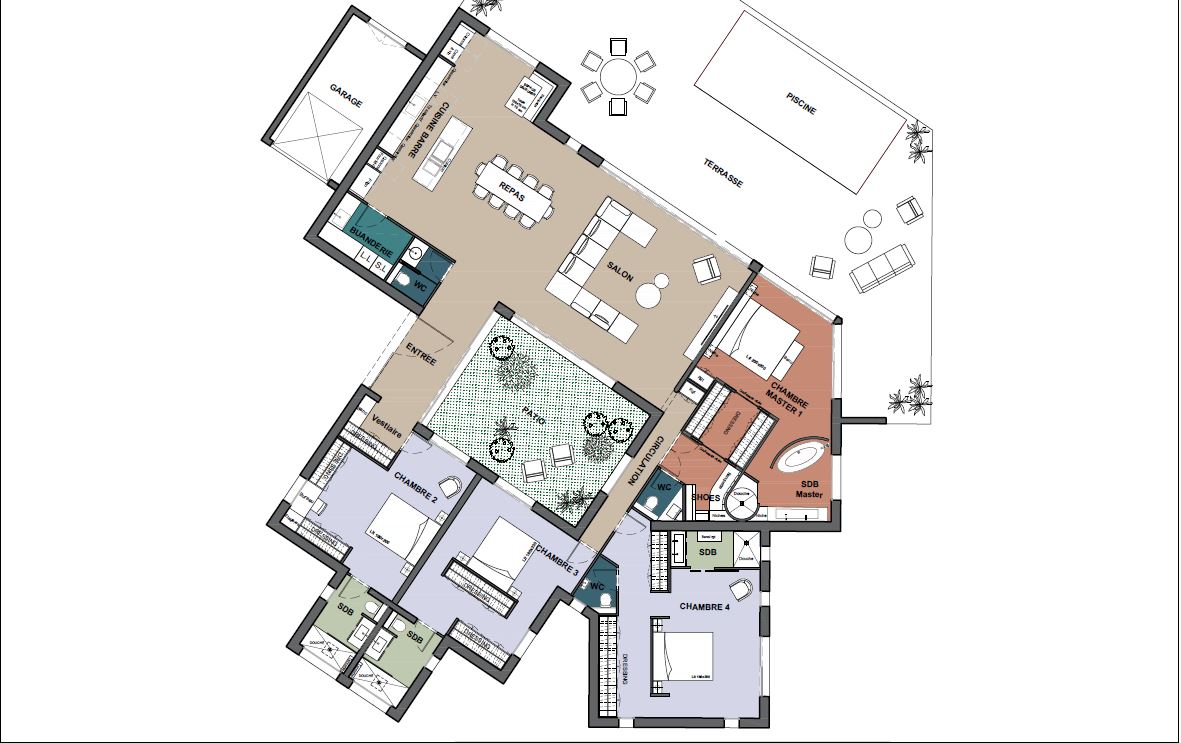 Plan aménagement - ESQUISSE - Denise Omer Design | Architecte d ...